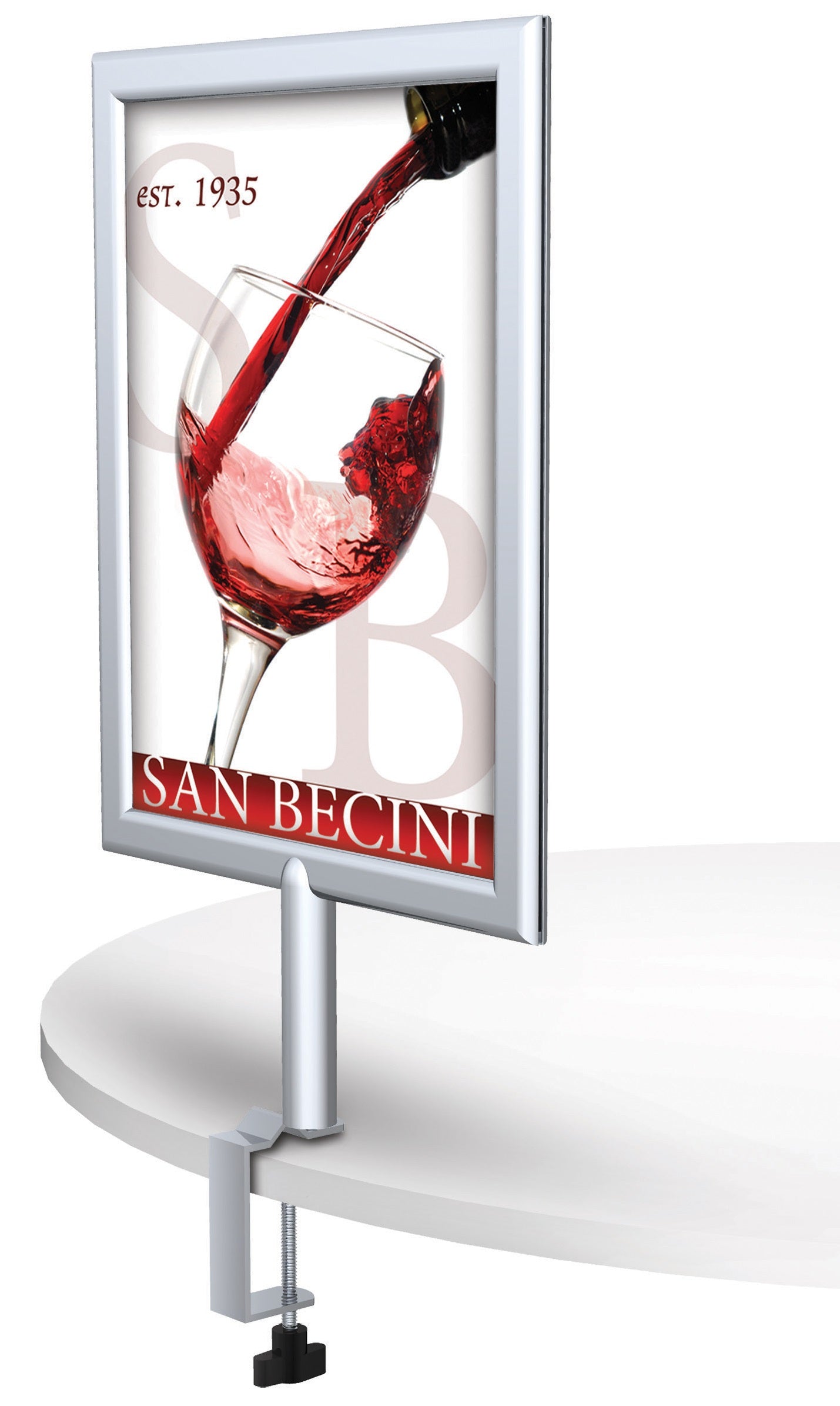 8-1/2 Inch x 11 Inch Signs Anywhere Clamp-on | Vertical | Silver