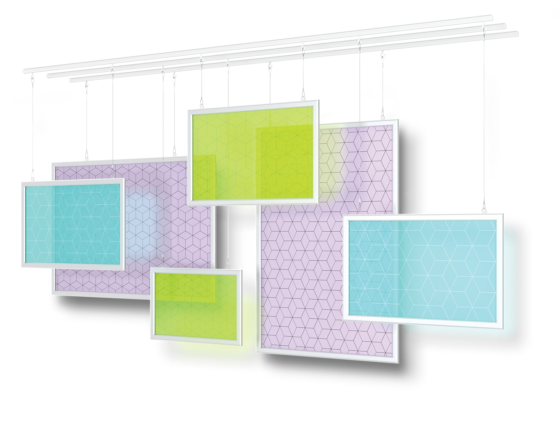 24 Inch Grid Divider Universal Track Sets, 2 Hangers